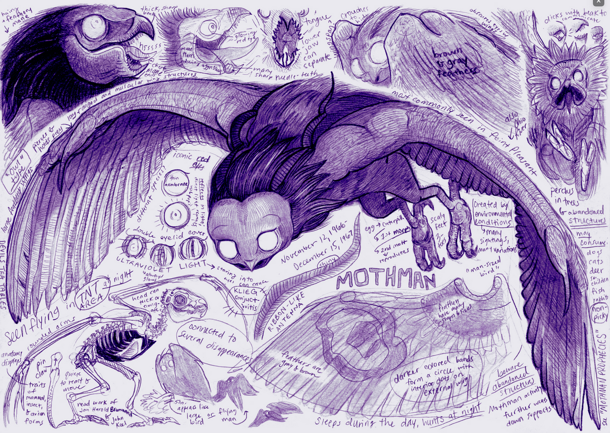 Purple Mothman - WV Cryptid Art Print – The Red Caboose