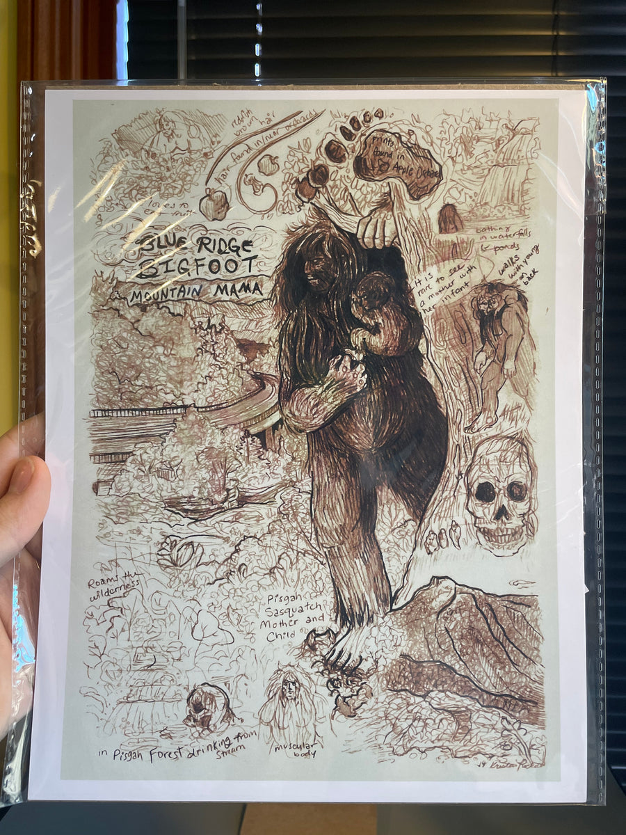 Blue Ridge Bigfoot - WV Cryptid Art Print - 8.5 x 11 – The Red Caboose