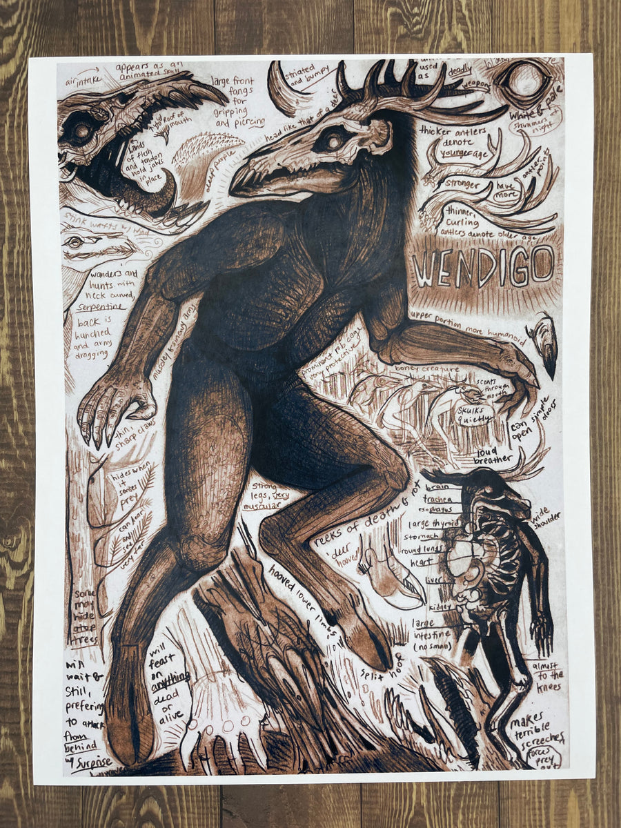 Wendigo - WV Cryptid Art Print – The Red Caboose