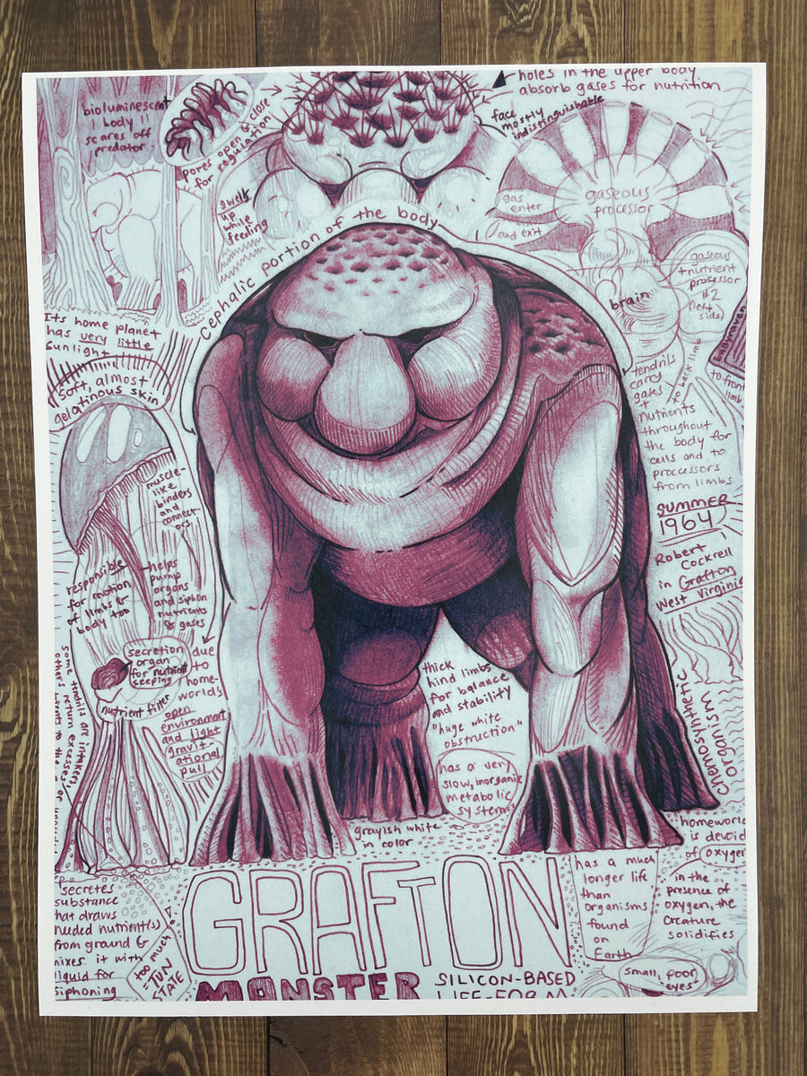 Grafton Monster - WV Cryptid Art Print – The Red Caboose
