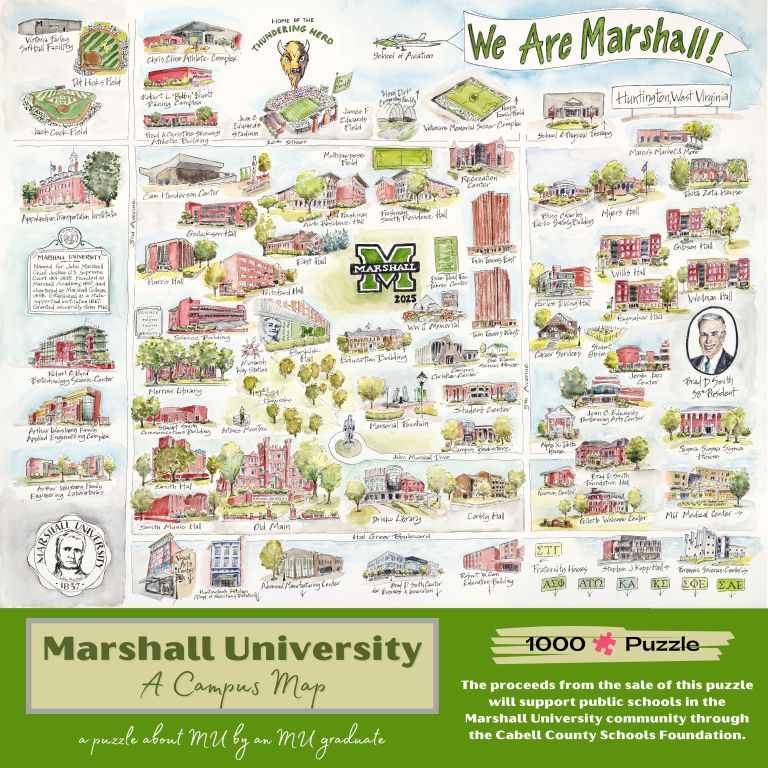 Marshall University Campus Map Puzzle – The Red Caboose