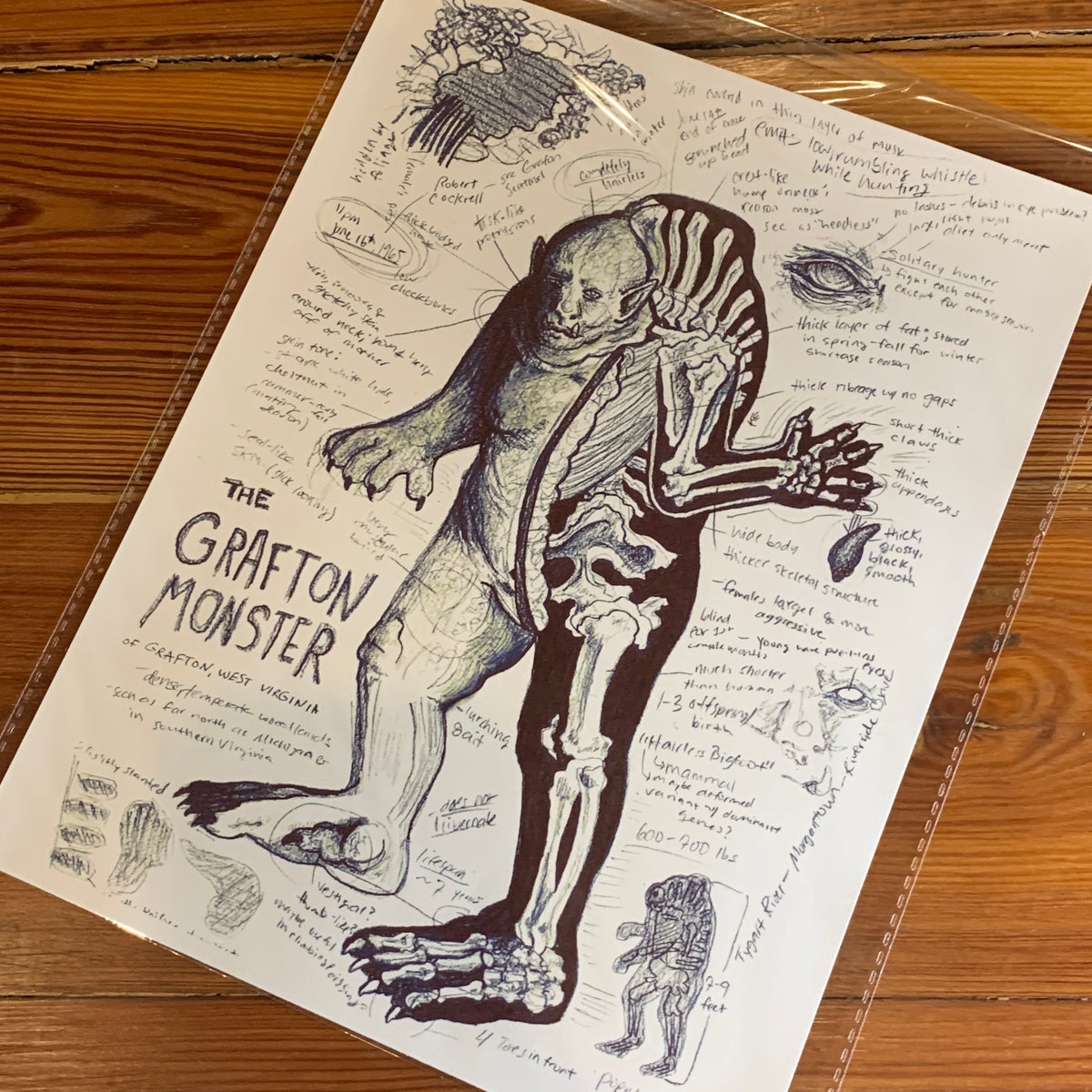 Grafton Monster - WV Cryptid Art Print - 8 1/2 x 11 – The Red Caboose