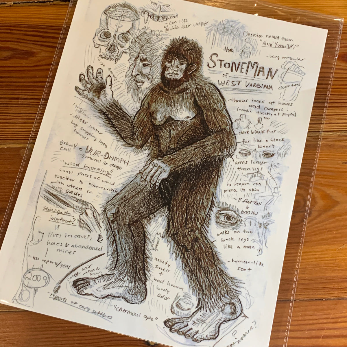 Stoneman - WV Cryptid Art Print - 8 1/2 x 11 – The Red Caboose