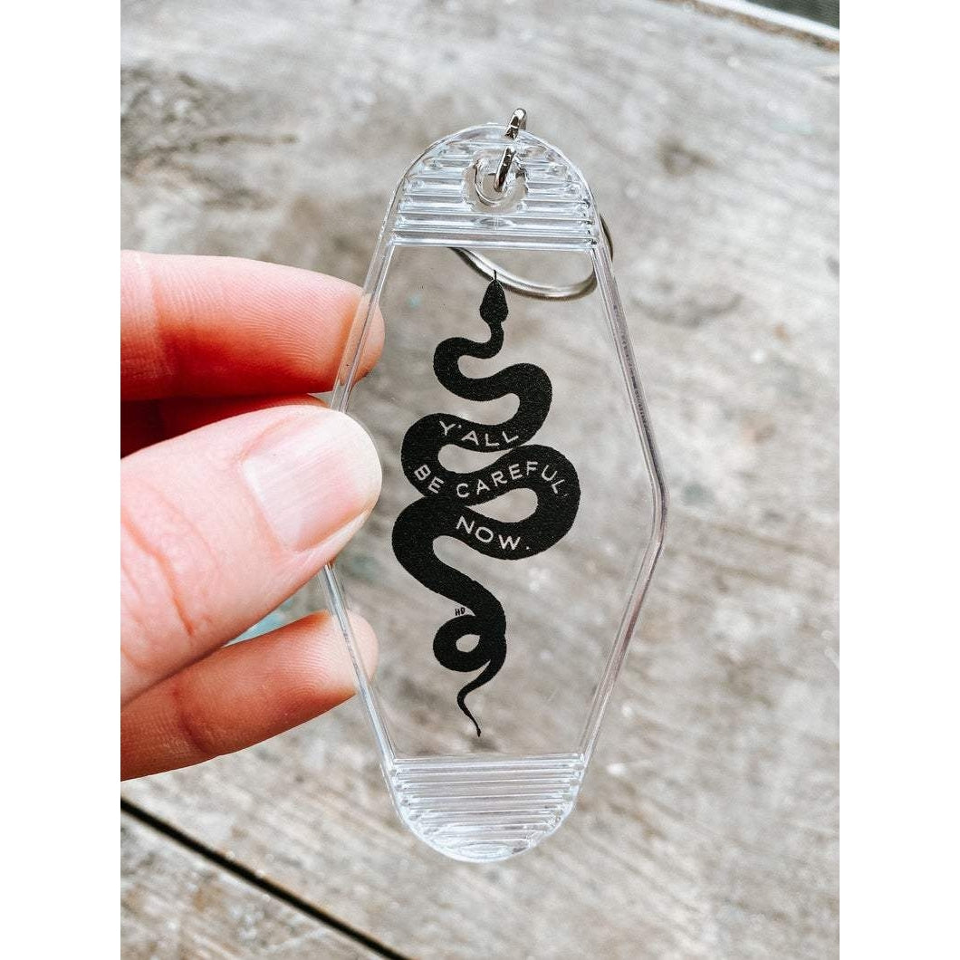 Y'all Be Careful Snake Motel Keychain – The Red Caboose